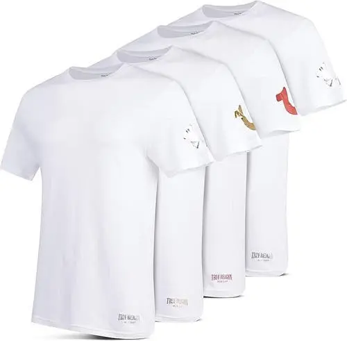 True Religion Crew Neck Undershirts 4 Pack - White