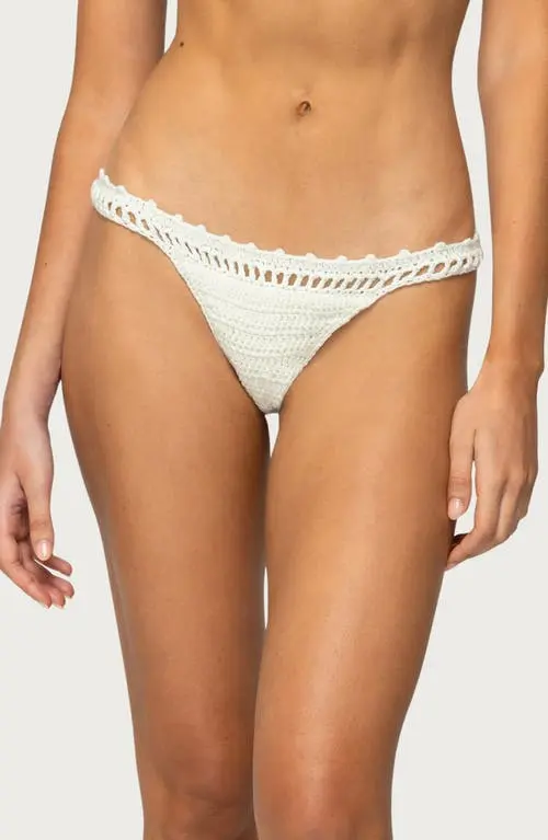 EDIKTED Enzo Crochet Bikini Bottoms - White