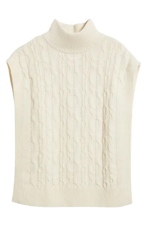 525 America Cable Sleeveless Mock Neck Sweater