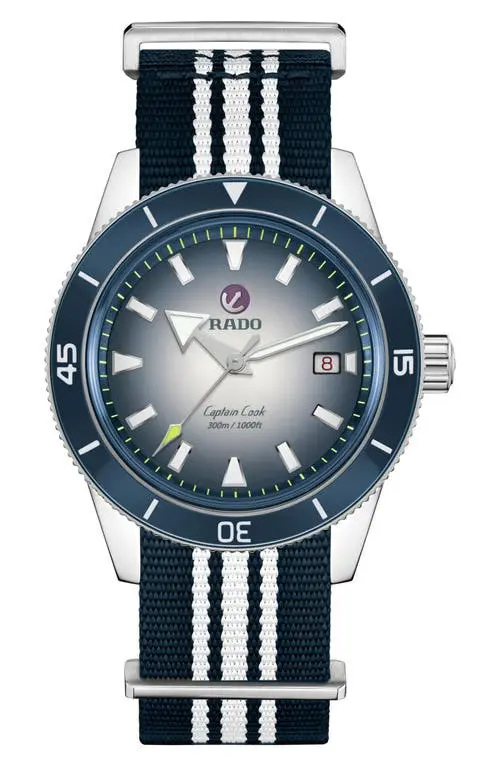 RADO Captain Cook Automatic Bracelet Watch - Silver/blue