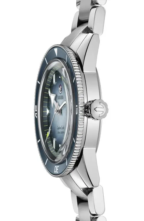 RADO Captain Cook Automatic Bracelet Watch - Silver/blue