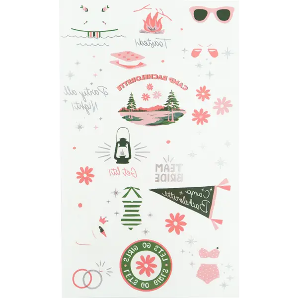 JOLLITY & CO Camp Bachelorette Party Pack Tattoo Sheetsparty Pack Of 20
