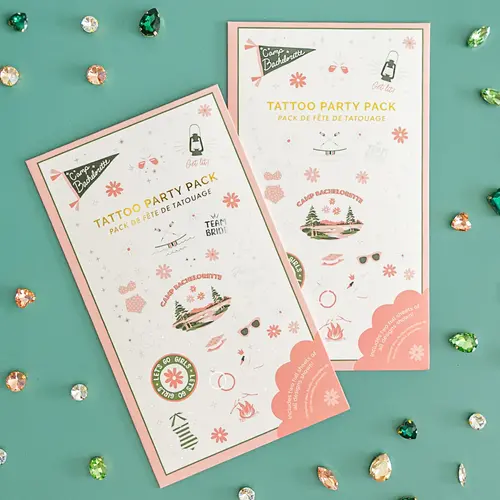 JOLLITY & CO Camp Bachelorette Party Pack Tattoo Sheetsparty Pack Of 20