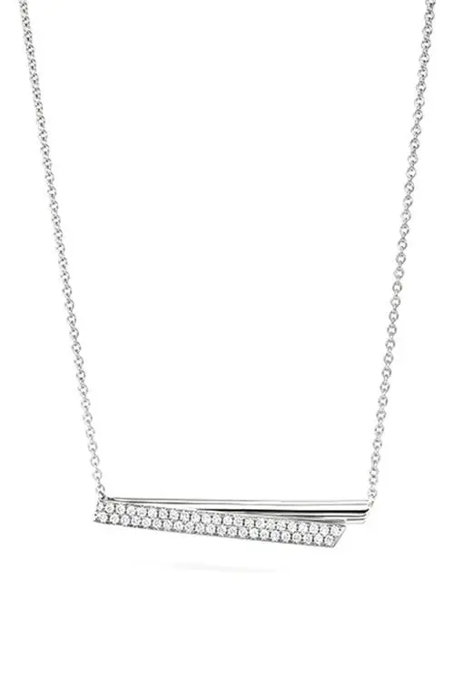Hearts On Fire Inside/out Diamond Flip Bar Pendant Necklace - 18k White Gold