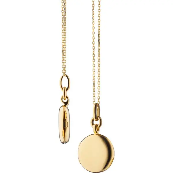 Monica Rich Kosann Nan Slim Round Locket Necklace - Gold