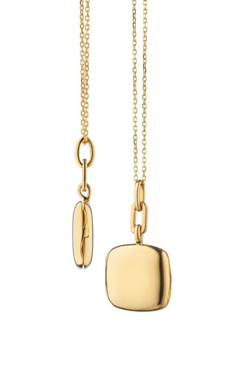 Monica Rich Kosann Slim Cushion Locket Necklace - Gold