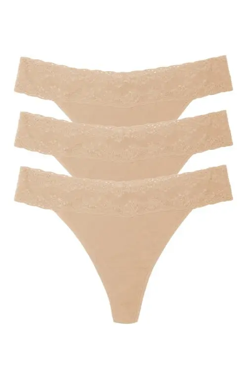 Natori Bliss Perfection Thong 3-pack - Cafe