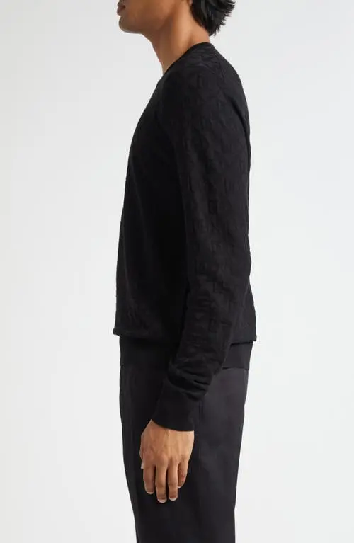 Dolce & Gabbana Logo Jacquard Silk Crewneck Sweater