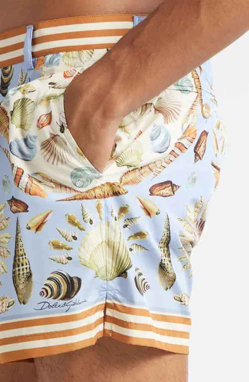 Dolce & Gabbana Shell Print Swim Trunks