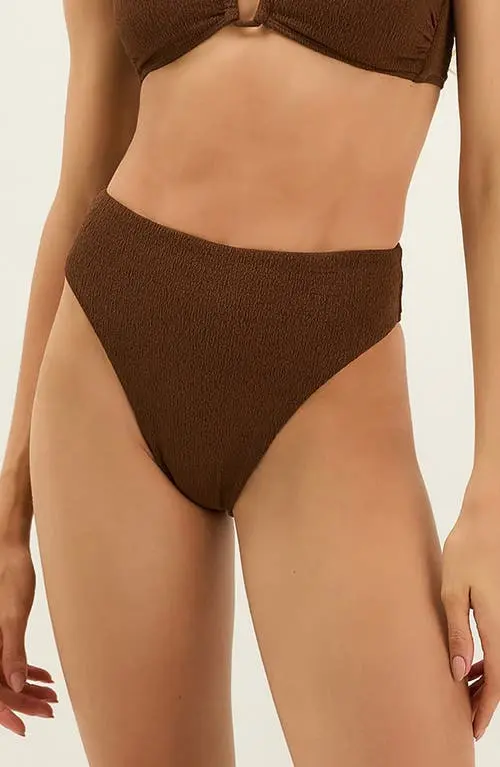 VIX PAULA HERMANNY Gigi High Waist Bikini Bottoms - Brown