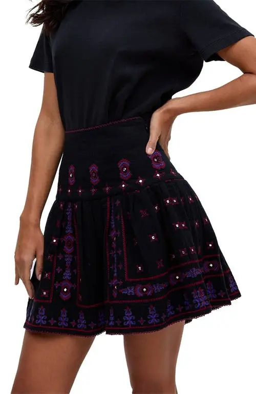 RAFFYA Issabel Embroidered Mini Skirt