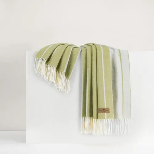 LANDS DOWNUNDER Fiji Stripe Throw - Lemongrass
