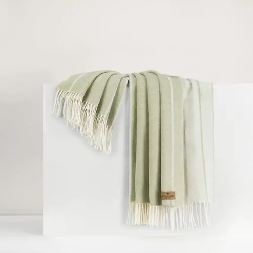 LANDS DOWNUNDER Fiji Stripe Throw - White Sage