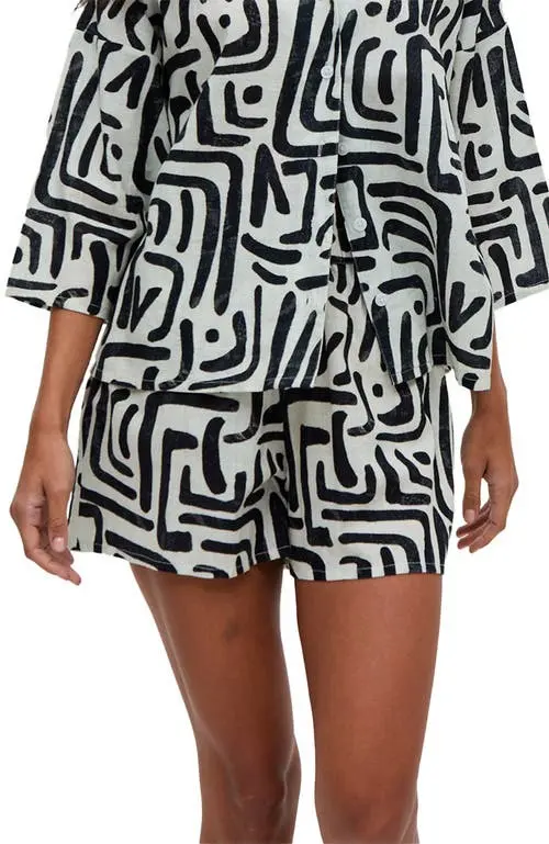 RAFFYA Nicola Warhol Print Paperbag Waist Shorts