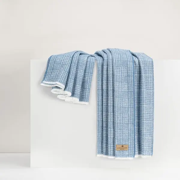 LANDS DOWNUNDER Sutton Plaid Throw - Chambray