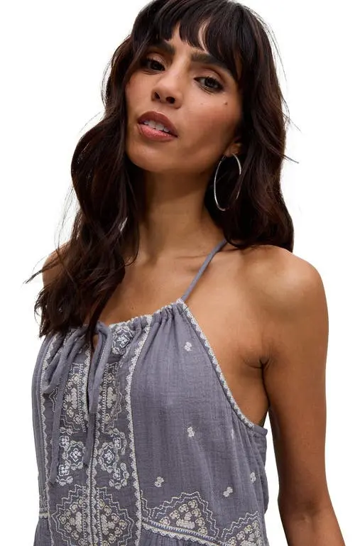RAFFYA Jen Embroidered Tiered Mini Dress