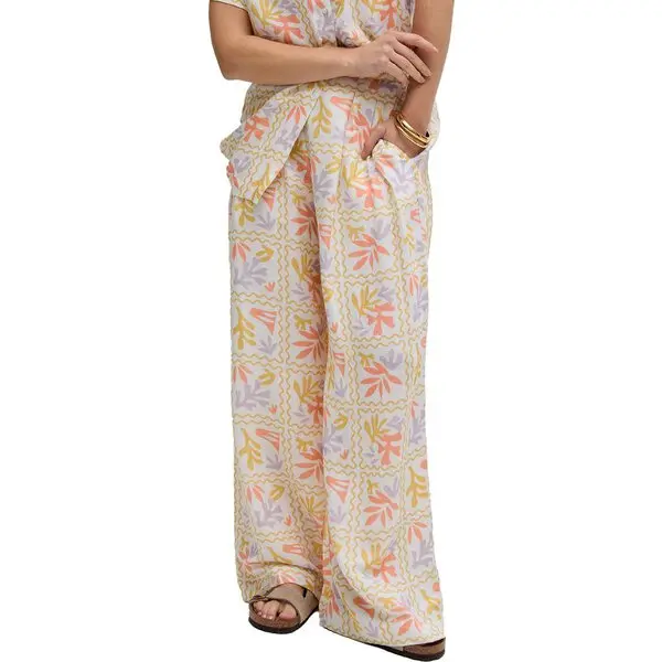 RAFFYA Matisse Wide Leg Patchwork Floral Print Trousers