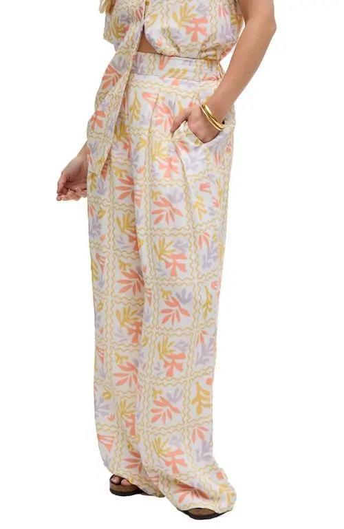 RAFFYA Matisse Wide Leg Patchwork Floral Print Trousers