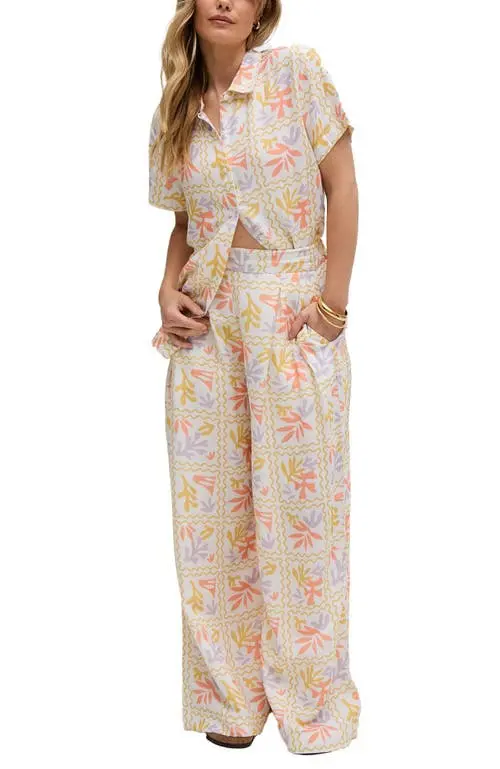 RAFFYA Matisse Wide Leg Patchwork Floral Print Trousers