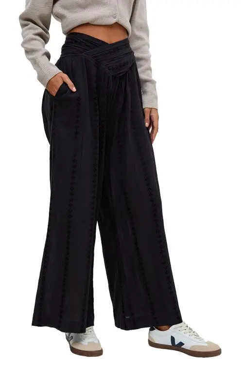 RAFFYA Farrah Wide Leg Jacquard Trouser