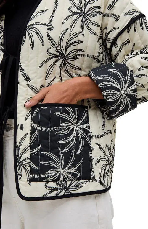RAFFYA Felicity Palm Print Reversible Jacket