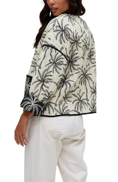 RAFFYA Felicity Palm Print Reversible Jacket