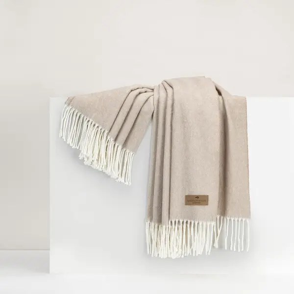 LANDS DOWNUNDER Italian Herringbone Throw - Dune