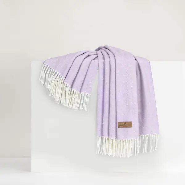 LANDS DOWNUNDER Italian Herringbone Throw - Lilac