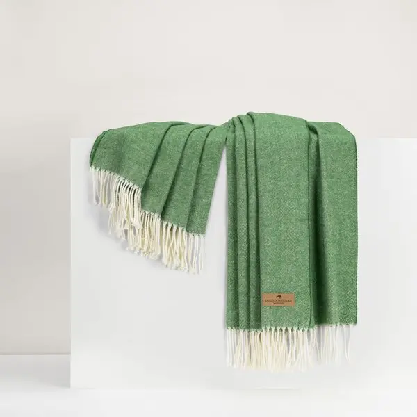 LANDS DOWNUNDER Italian Herringbone Throw - Meadow