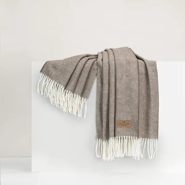 LANDS DOWNUNDER Italian Herringbone Throw - Mink
