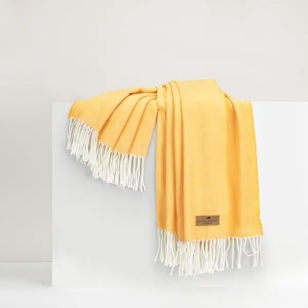 LANDS DOWNUNDER Italian Herringbone Throw - Sunflower