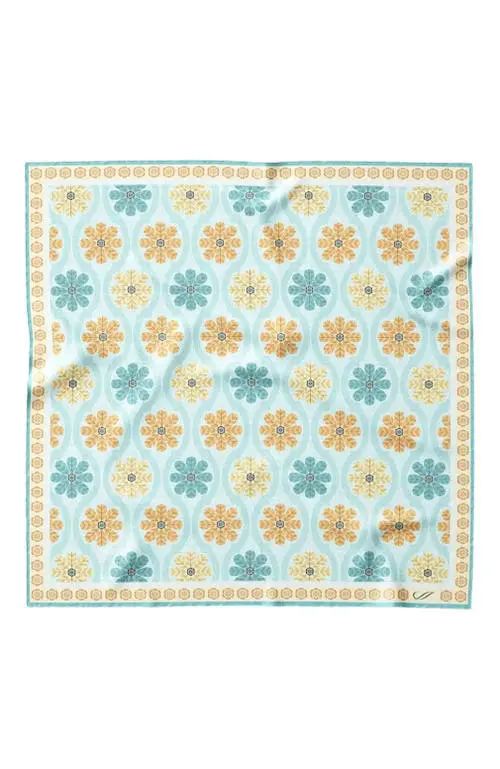ELIZABETTA Garganosilk Pocket Square For - Aqua