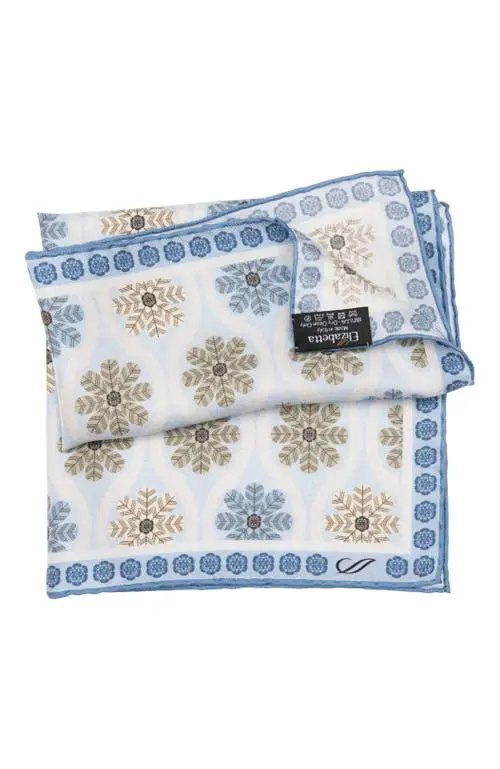 ELIZABETTA Garganosilk Pocket Square For - Blue