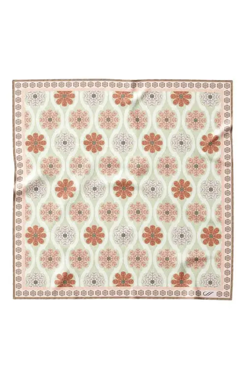 ELIZABETTA Garganosilk Pocket Square For - Mint And Blush