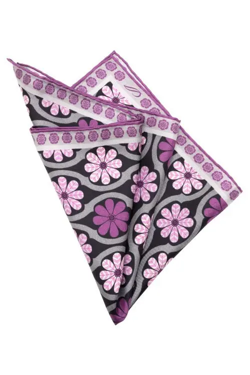 ELIZABETTA Garganosilk Pocket Square For - Plum
