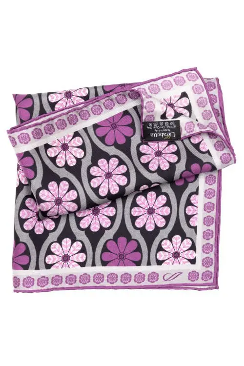 ELIZABETTA Garganosilk Pocket Square For - Plum