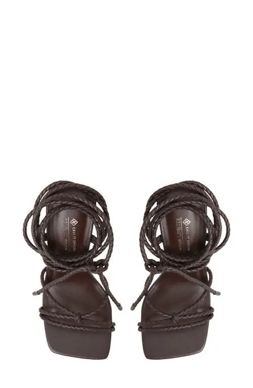 CALL IT SPRING BY ALDO Adriaana Ankle Wrap Sandal - Dark Brown