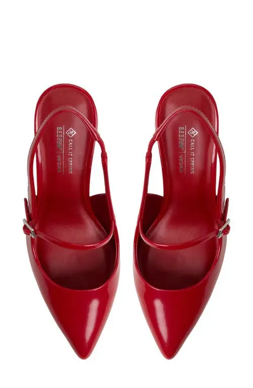 CALL IT SPRING BY ALDO Coquettte Slingback Mary Jane Pumps - Bright Red