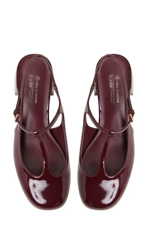 CALL IT SPRING BY ALDO Tiiana Slingback T-strap Pumps - Bordo