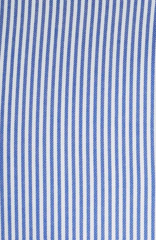 1863 BY ETERNA Banker Stripe Non-iron Cotton Twill Dress Shirt - Blue