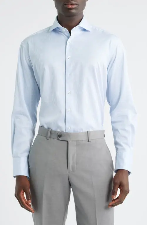 1863 BY ETERNA Stripe Non-iron Cotton Twill Dress Shirt
