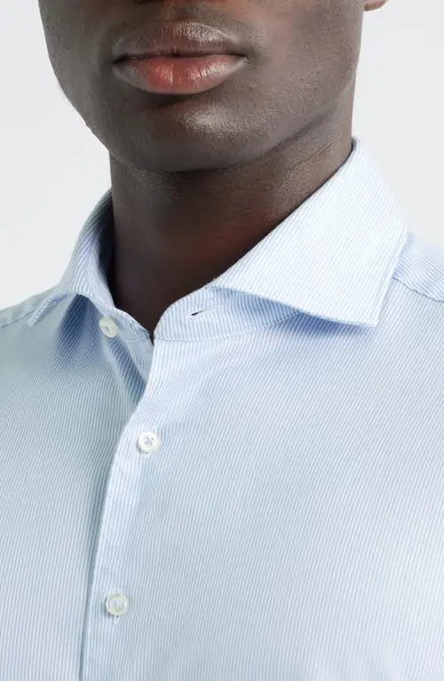 1863 BY ETERNA Stripe Non-iron Cotton Twill Dress Shirt