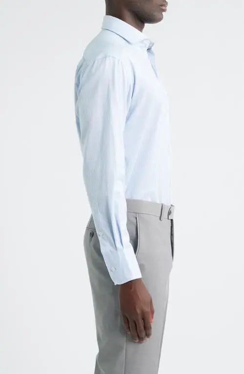 1863 BY ETERNA Stripe Non-iron Cotton Twill Dress Shirt