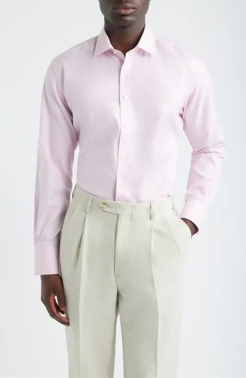 1863 BY ETERNA Royal Twill Modern Fit Solid Non-iron Cotton Dress Shirt - Rose