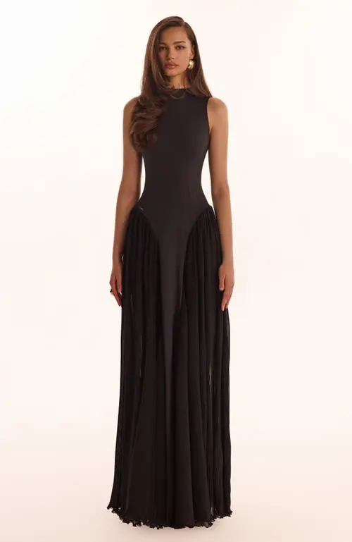 MILLA Elegant Mock Neck Maxi Dress