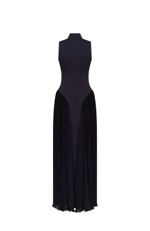 MILLA Elegant Mock Neck Maxi Dress
