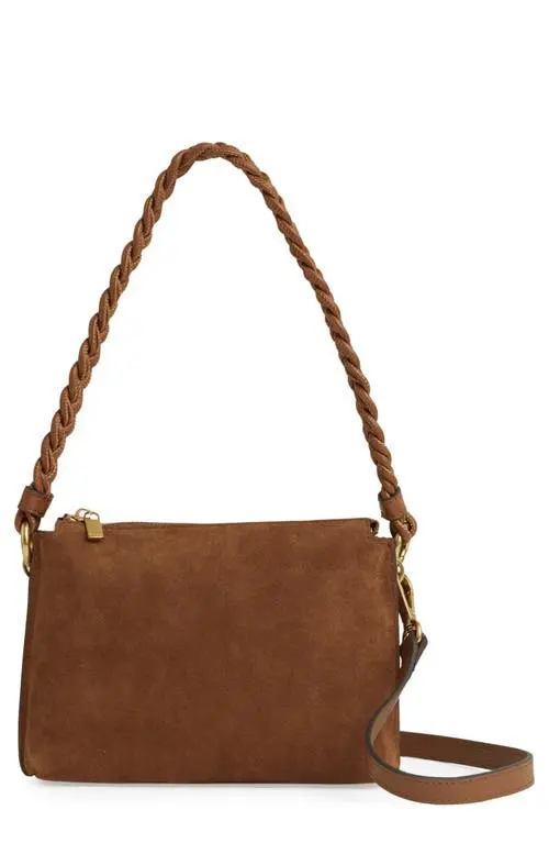 REISS Suede Crossbody Bag - Tan