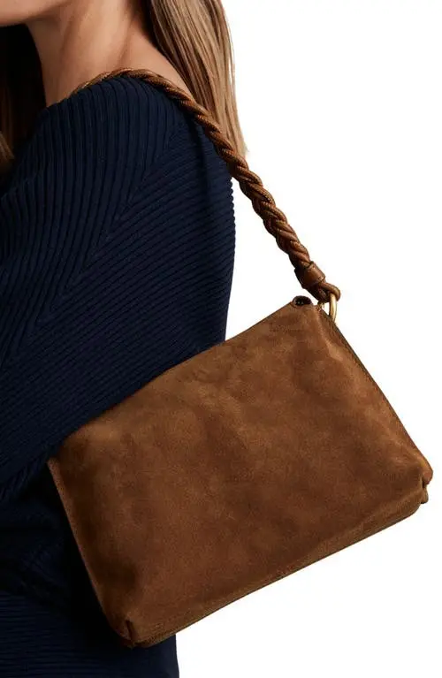 REISS Suede Crossbody Bag