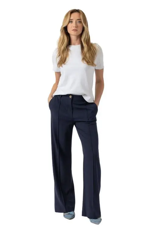 SAINT + SOFIA Cambridge Tailored Wide Leg Pant - Blue