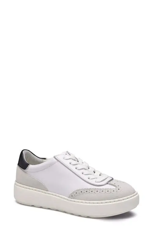 JOHNSTON & MURPHY COLLECTION Cammie Low Top Sneakers - White Glove Leather/suede